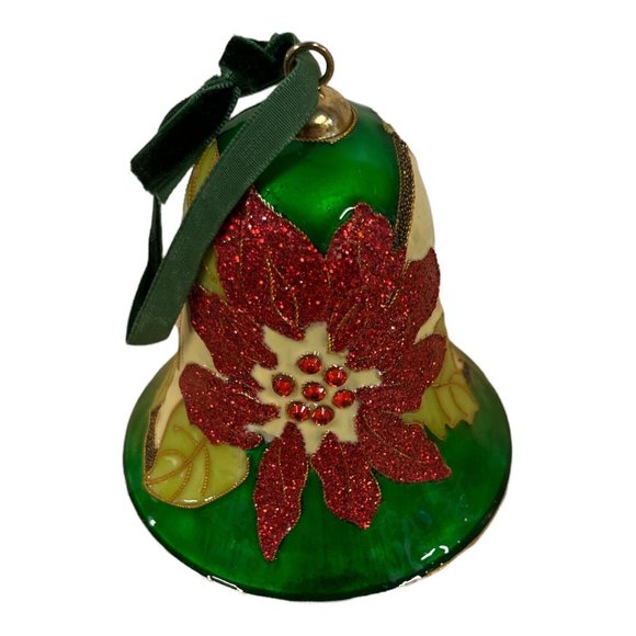 Vintage | Holiday | Vtg Victorian Floral Christmas Tree Ornament Bell ...